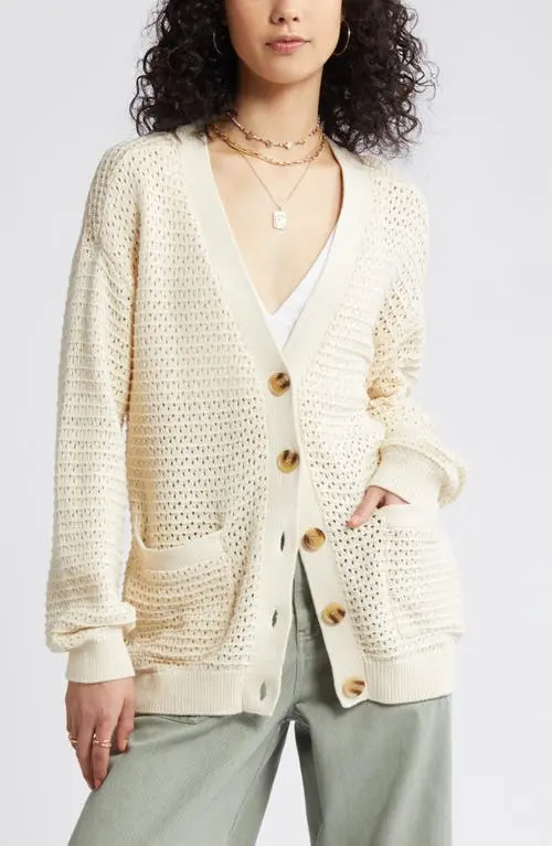 Bp. Oversized Open Stitch Cotton-blend Cardigan