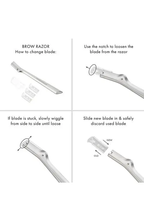 TWEEZERMAN 4-pack Brow Razor Replacement Heads - Silver