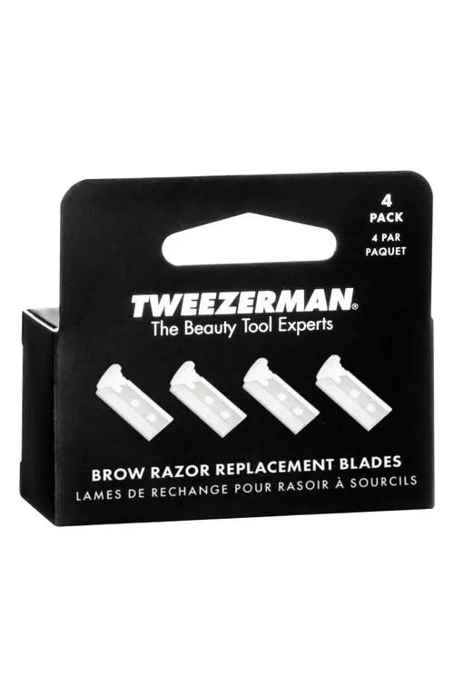 TWEEZERMAN 4-pack Brow Razor Replacement Heads - Silver