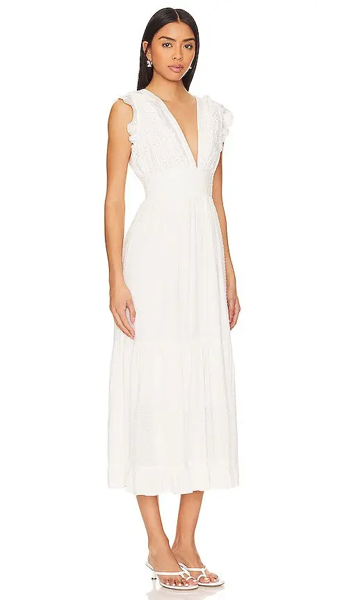 Heartloom Ruffled Eyelet Midi Dress