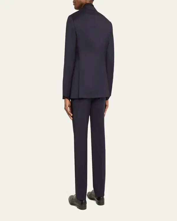 Giorgio Armani Silk-lapel Micro-pattern Suit