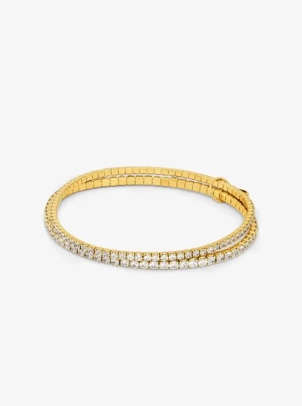Michael Kors Precious Metal-plated Brass Double Wrap Tennis Bracelet - Gold