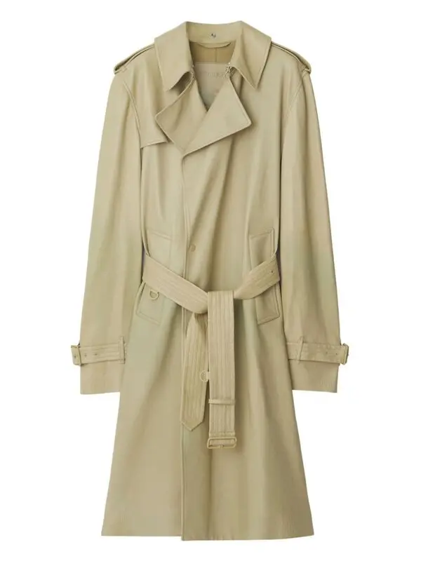 Burberry Detachable-collar Leather Trench Coat
