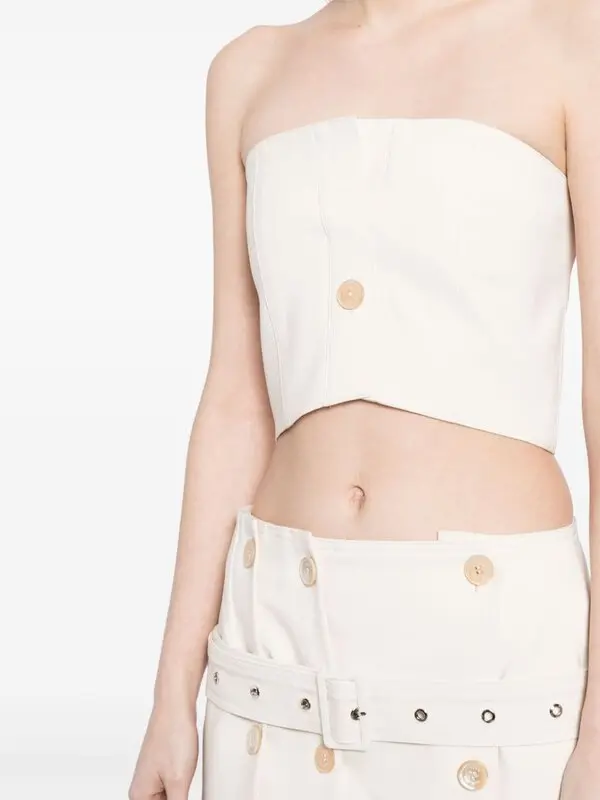 Rokh Button-embellished Cropped Top