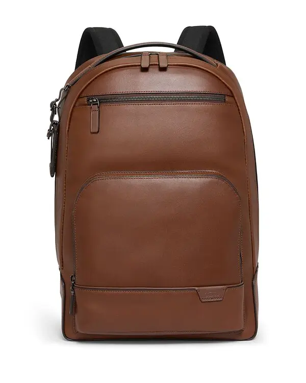 Tumi Warren Leather Backpack - Cognac