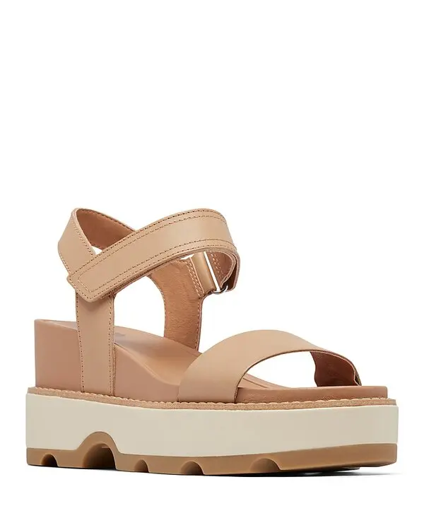 Sorel Joanie Ivy Y Strap Platform Wedge Sandals - Honest Beige