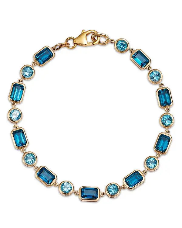 Bloomingdale'S Topaz Bracelet In 14k Yellow Gold - Blue/gold