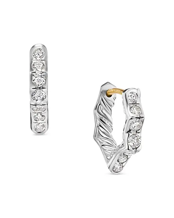 David Yurman Stax Zig Zag Huggie Earrings - Silver