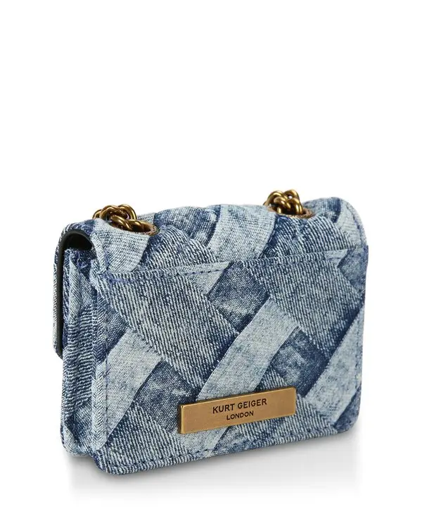 Kurt Geiger Micro Kensington Denim Crossbody Bag - Navy