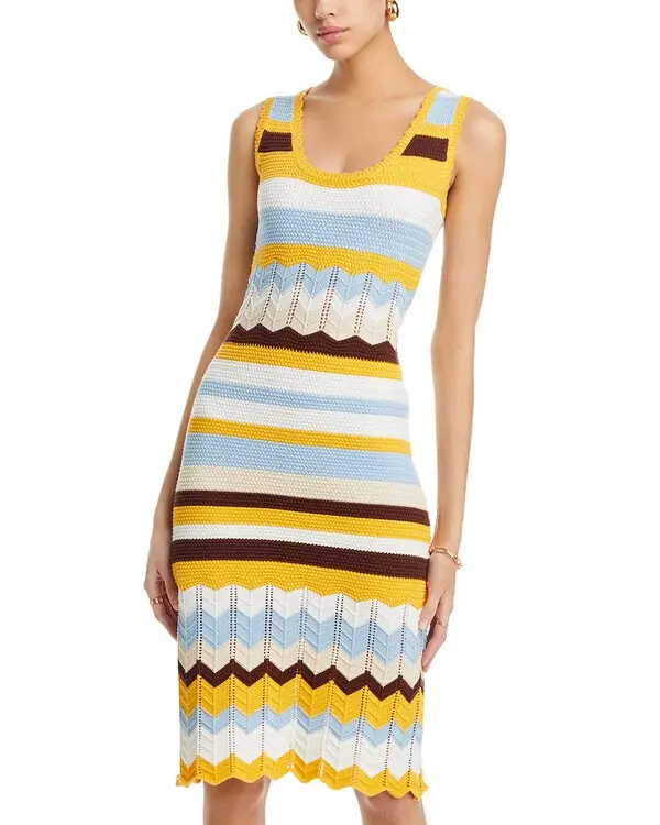 french connection nellis cotton crochet dress French Connection Nellis Cotton Crochet Dress In Banana - 70% Off