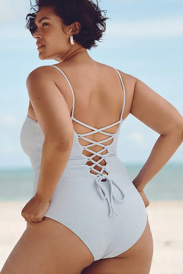 Citrine Swim Luna One-Piece Swimsuit In Blue - 49% Off | Editorialist
