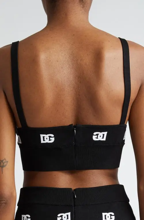 Dolce & Gabbana Logo Monogram Bralette Crop Top