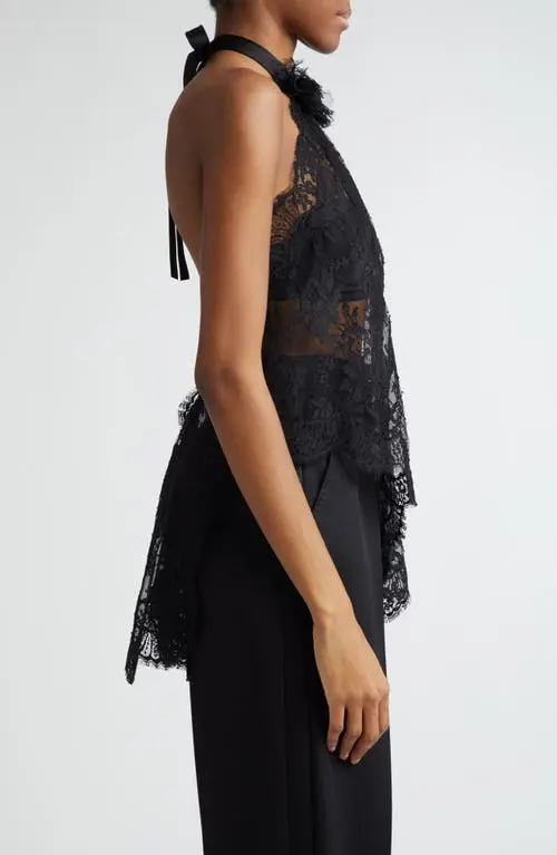 Dolce & Gabbana Floral Lace Halter Top