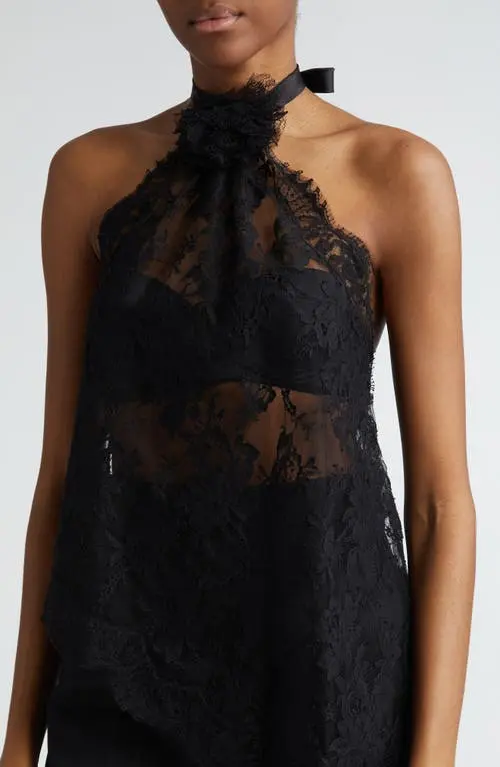 Dolce & Gabbana Floral Lace Halter Top