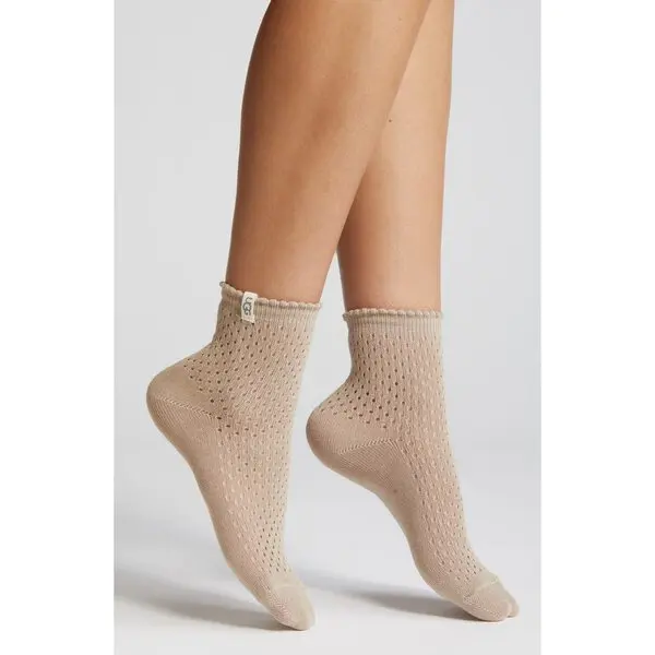 UGG Adabella Pointelle Quarter Socks - Putty
