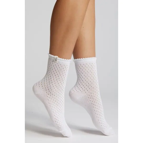 UGG Adabella Pointelle Quarter Socks - White