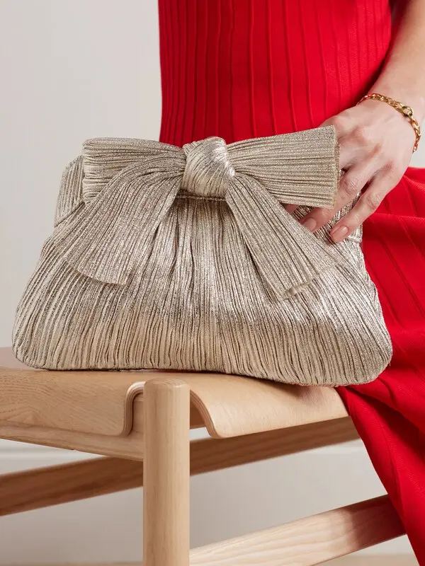 LOEFFLER RANDALL Rayne Bow-embellished Clutch - Gold