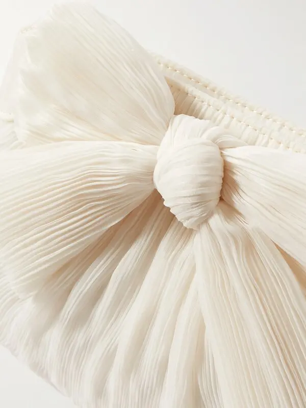 LOEFFLER RANDALL Rayne Bow-embellished Clutch - Neutrals