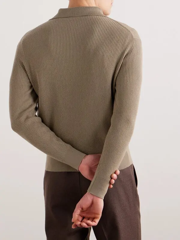 Loro Piana Akan Ribbed Half-zip Sweater - Neutrals