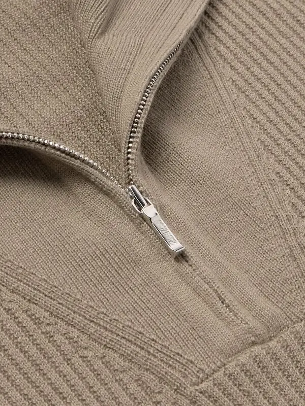 Loro Piana Akan Ribbed Half-zip Sweater - Neutrals
