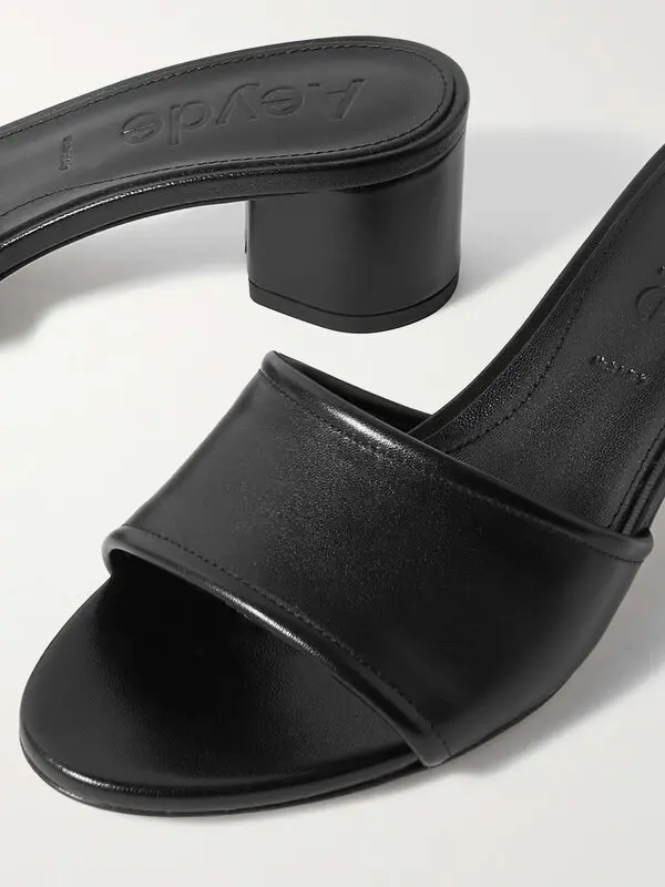 AeydĒ Jovia Leather Mules - Black