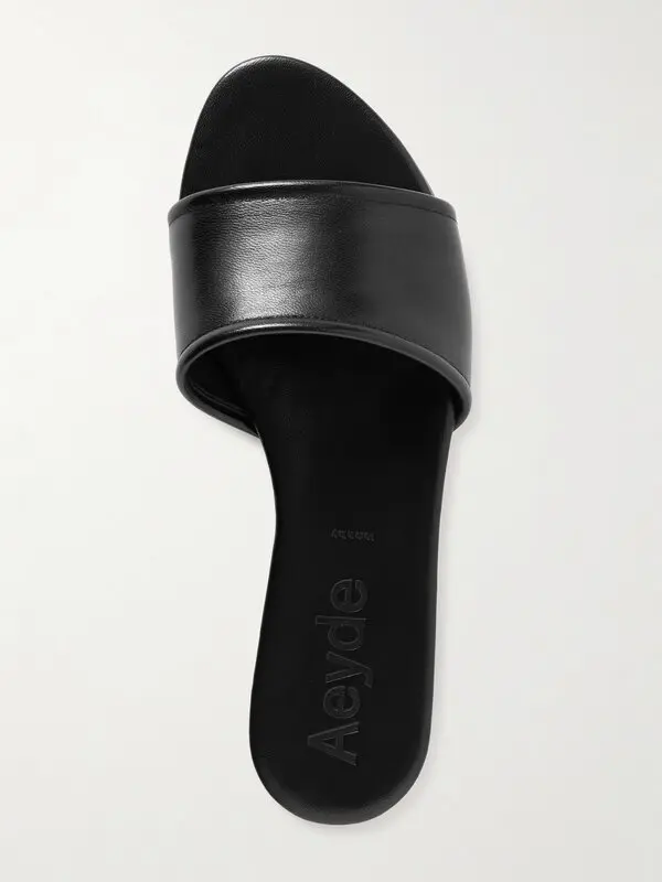 AeydĒ Sumi Leather Slides - Black
