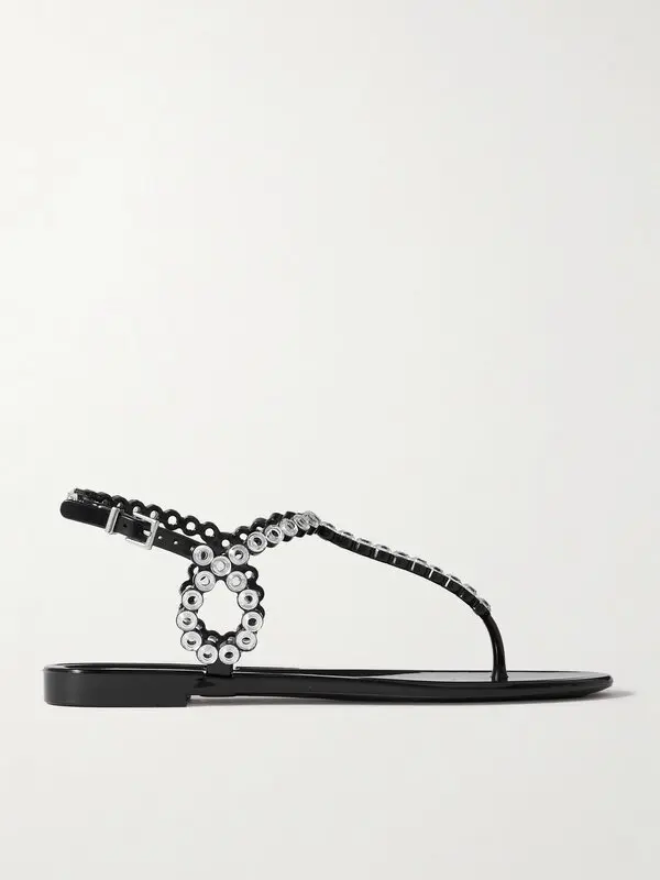 AQUAZZURA Almost Bare Crystal-embellished Sandals - Black
