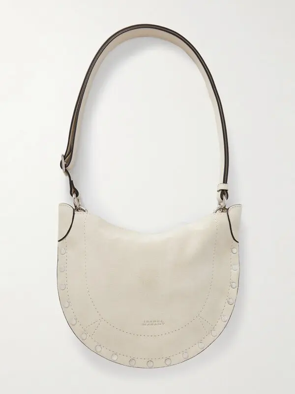 Isabel Marant Moon Studded Suede Shoulder Bag
