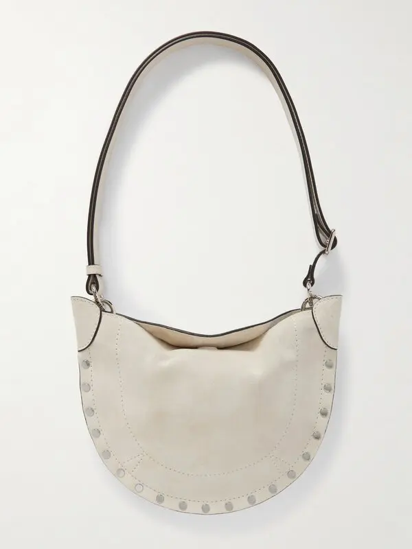 Isabel Marant Moon Studded Suede Shoulder Bag