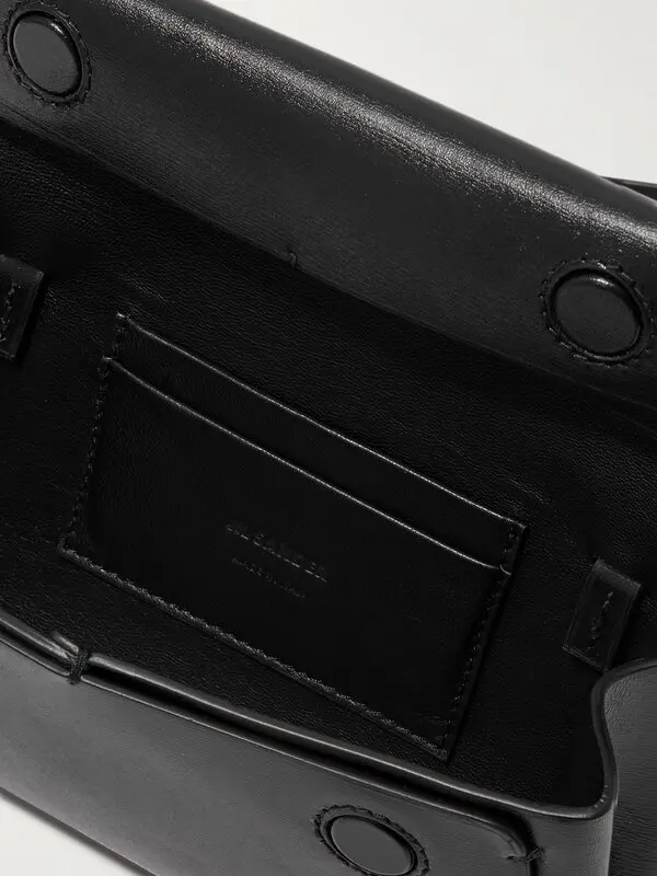 Jil Sander Envelope Small Leather Shoulder Bag In Black - 40% Off