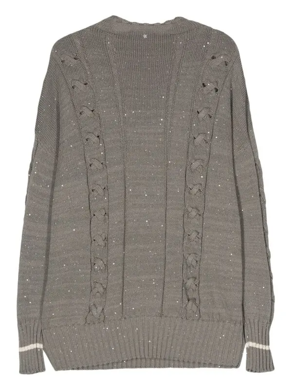 Lorena Antoniazzi Sequin-embellished Cable-knit Jumper