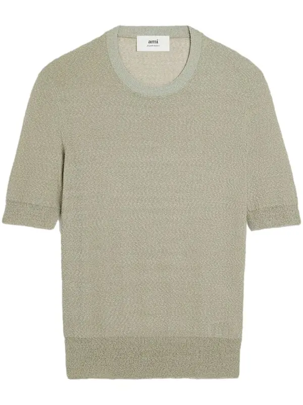 Ami Textured Round-neck Knitted Top