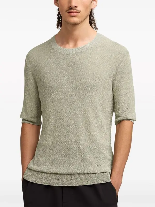 Ami Textured Round-neck Knitted Top