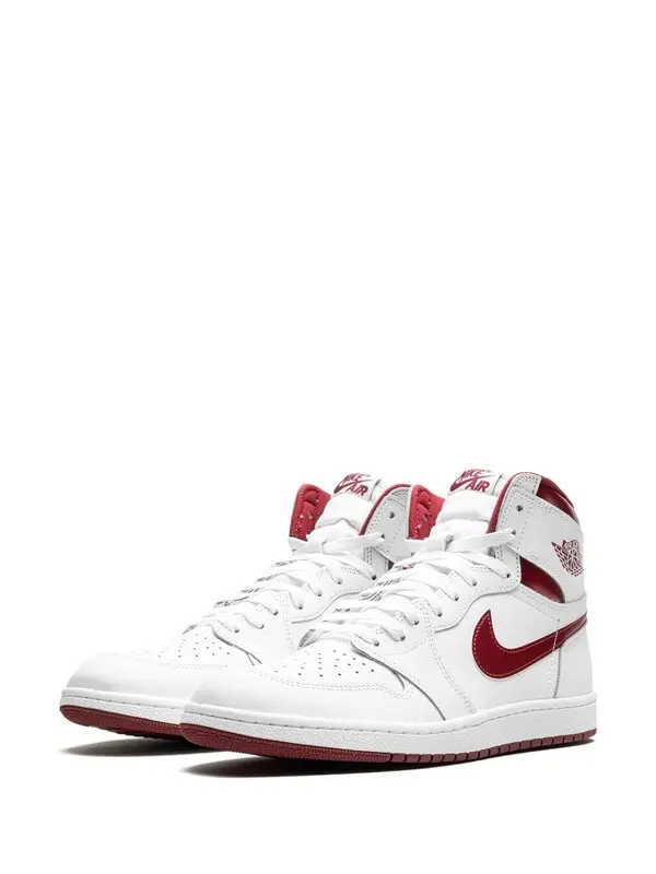 JORDAN Air 1 High '85 Metallic Burgundy Sneakers - White