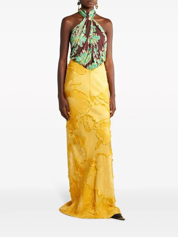 etro halter dress Etro Printed Jersey Keyhole Halter Maxi Dress
