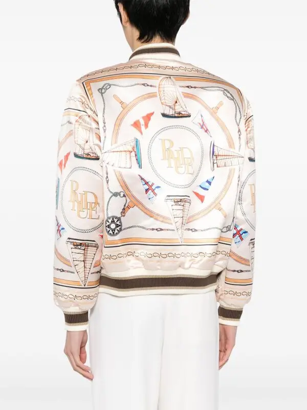 Rhude X Nautica Satin Bomber Jacket