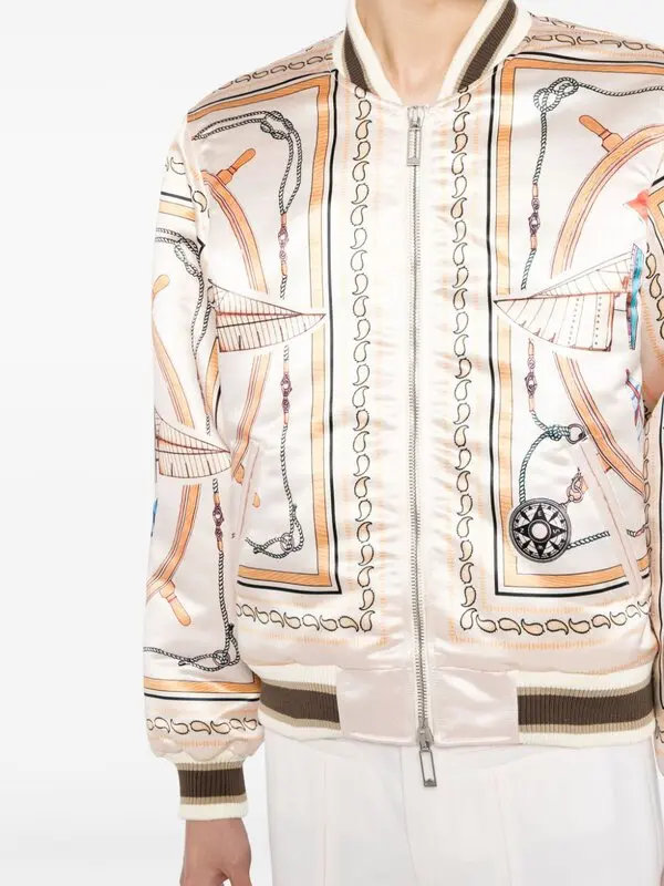 Rhude X Nautica Satin Bomber Jacket