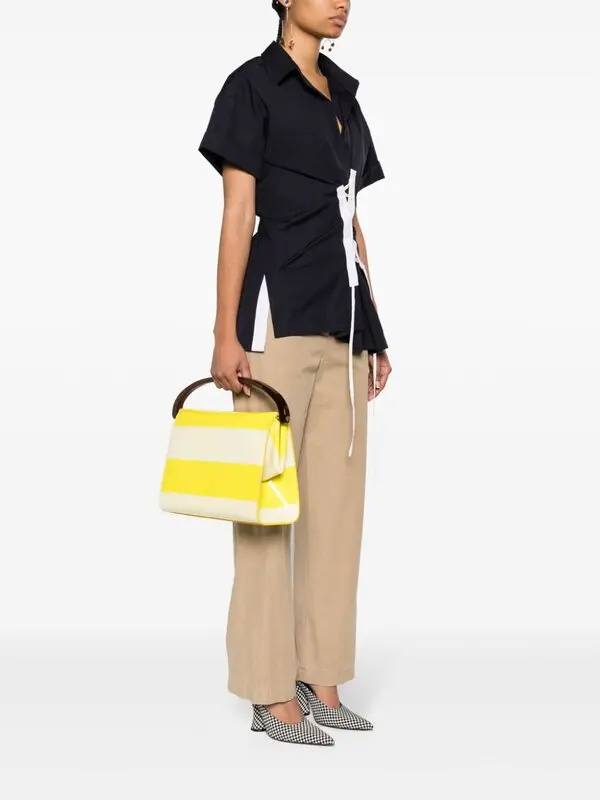 Dries Van Noten Resin-handle Leather Tote Bag