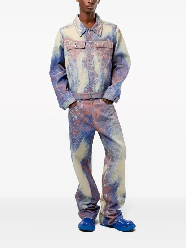 Camper Swirl-print Denim Jacket - Blue