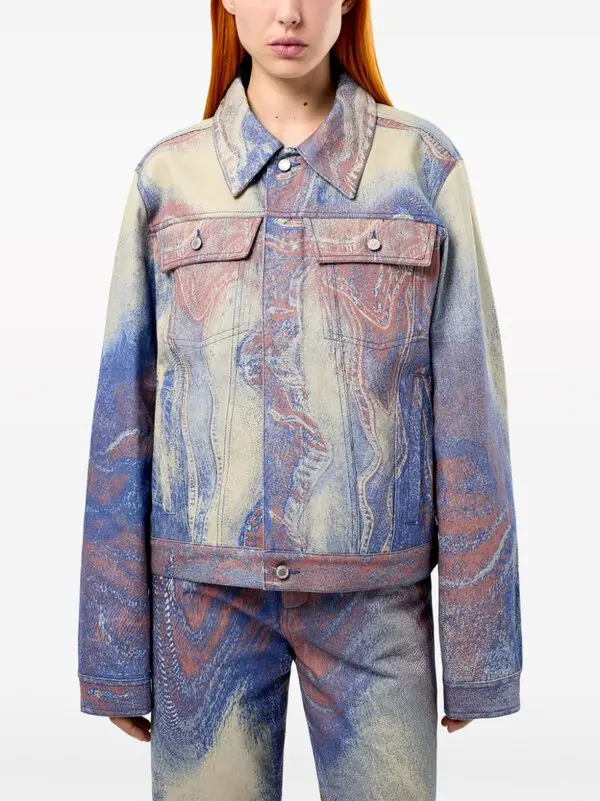 Camper Swirl-print Denim Jacket - Blue