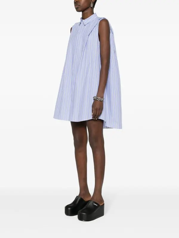 Sacai Sleeveless Striped Cotton Dress