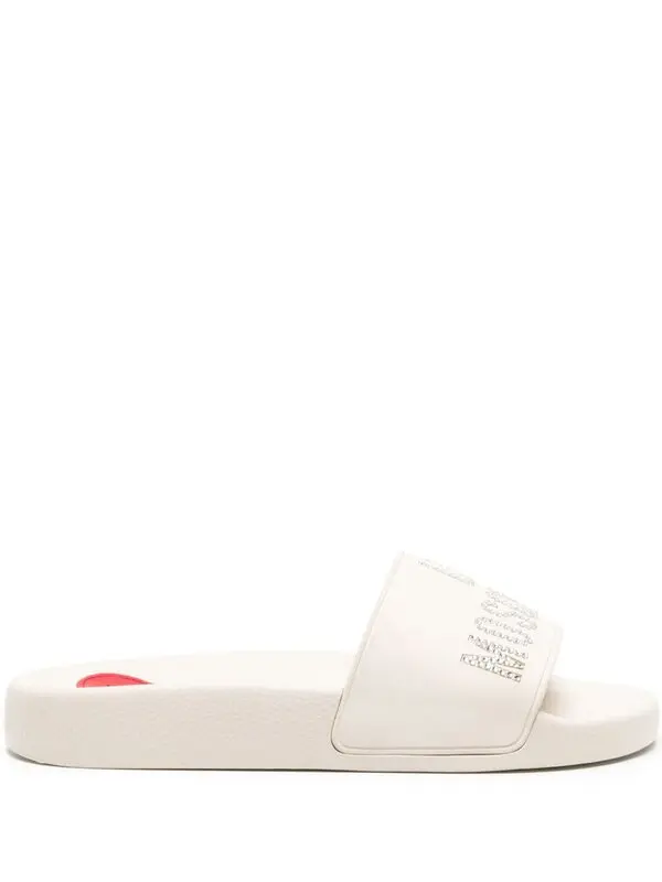 Moschino Logo-embellished Slip-on Sandals