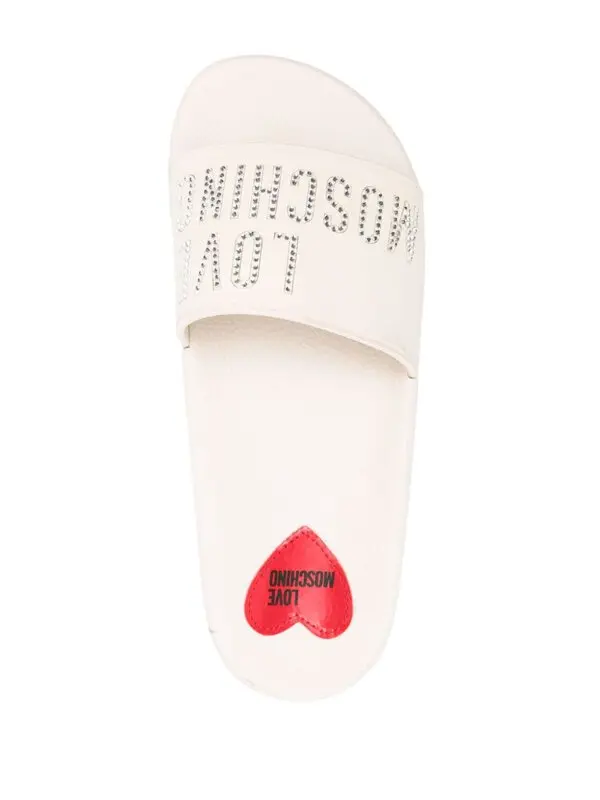 Moschino Logo-embellished Slip-on Sandals