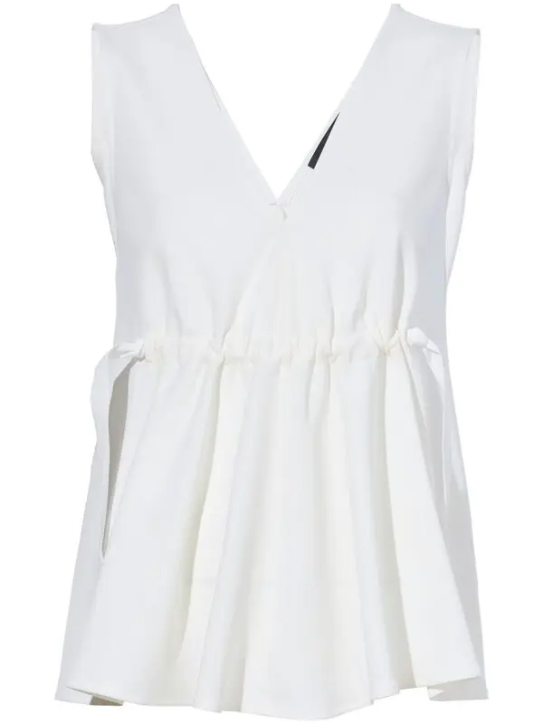 Proenza Schouler Drawstring Sleeveless Blouse - White