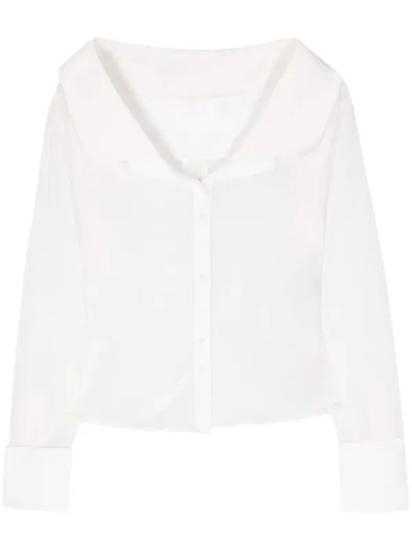 Jacquemus La Chemise Brezza Off-shoulder Shirt - White