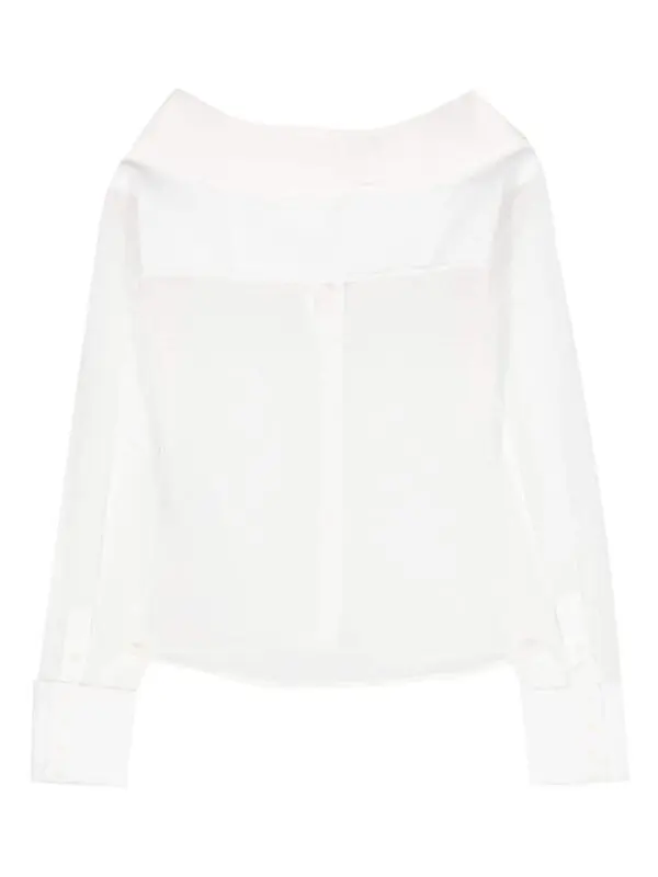Jacquemus La Chemise Brezza Off-shoulder Shirt - White