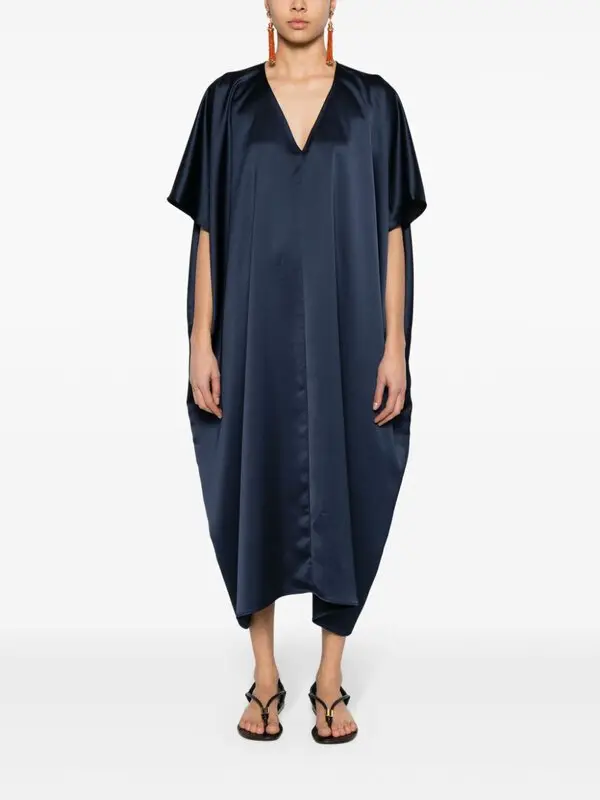 BLANCA VITA Satin Shift Midi Dress