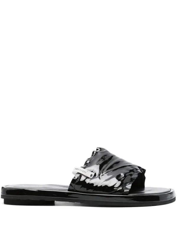 Premiata Patent Leather Slides - Black