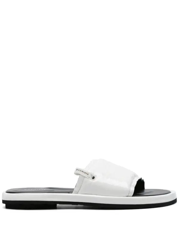 Premiata Patent Leather Slides - White