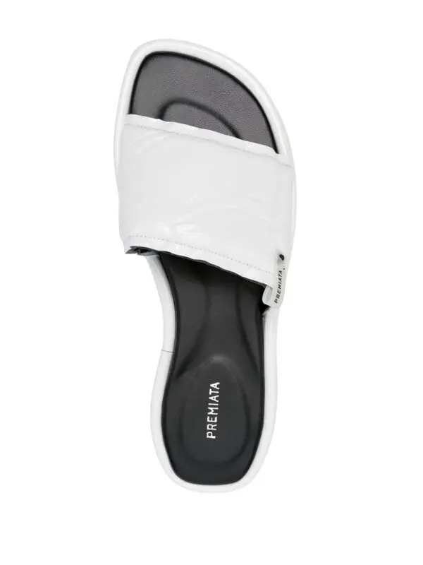 Premiata Patent Leather Slides - White